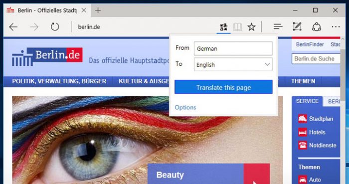 How to Translate Web Pages/Website with Edge Microsoft Translator